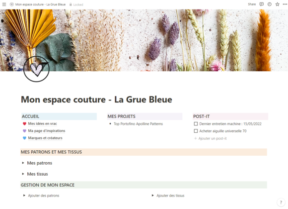Créer son espace de couture en ligne - lagruebleue.fr
